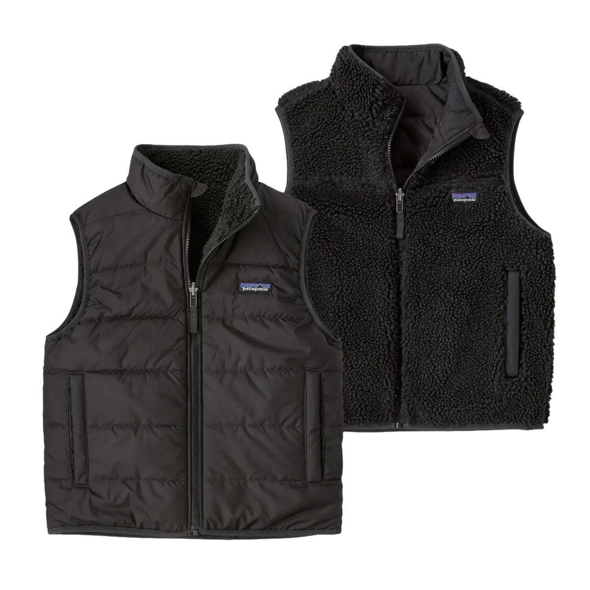 Patagonia Kid's Reversible Ready Freddy Vest | Quilted Down & Fleece ...