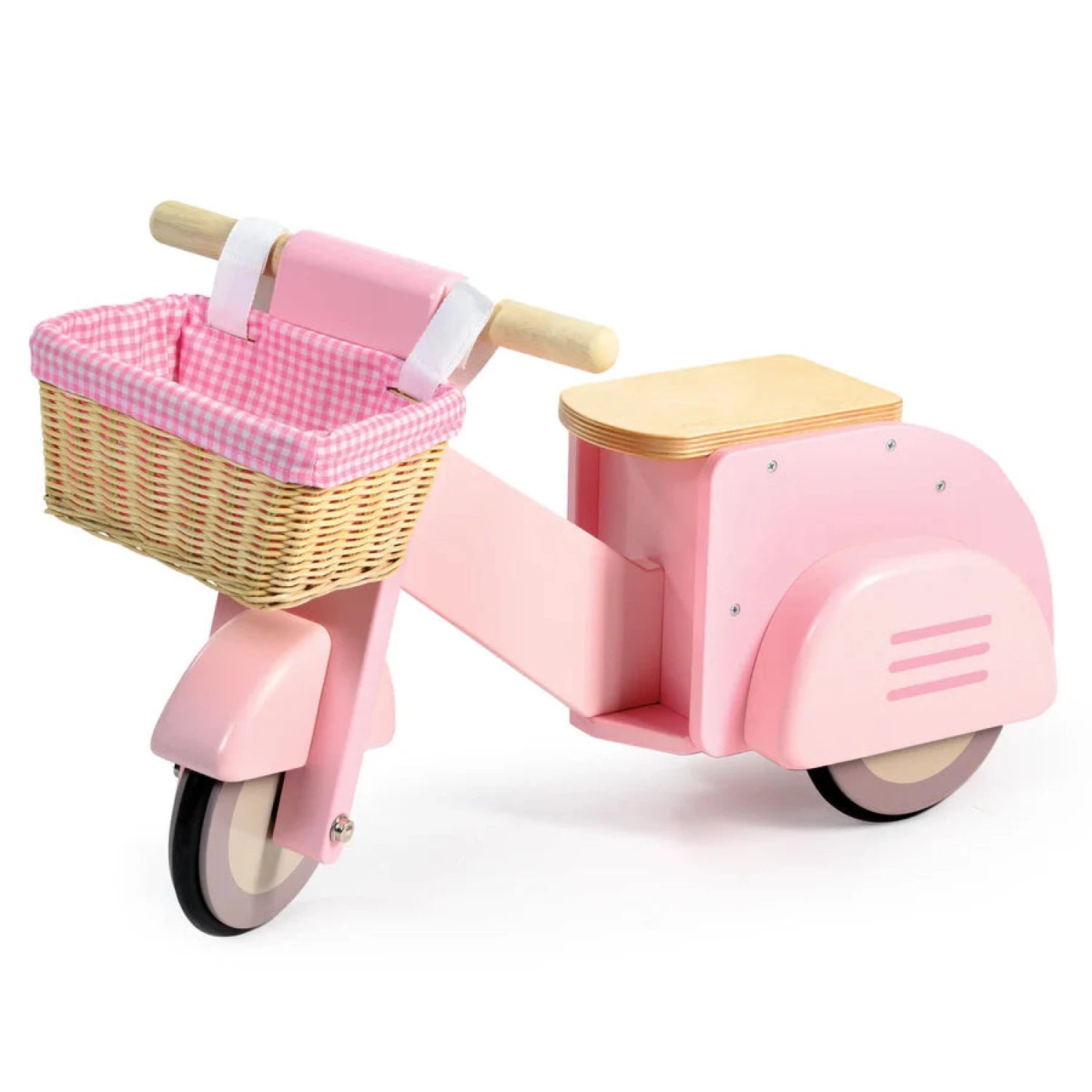 Tender Leaf Toys Scooter with Basket | Children's Wooden Scooter Ride ...